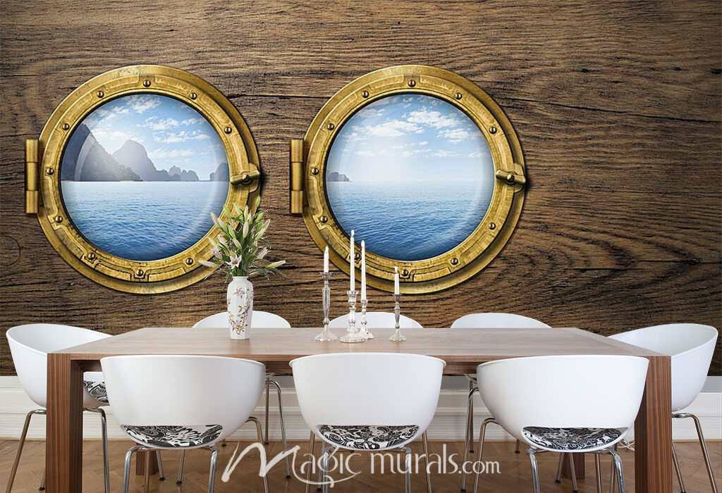 Porthole to Paradise Wallpaper Mural by Magic Murals