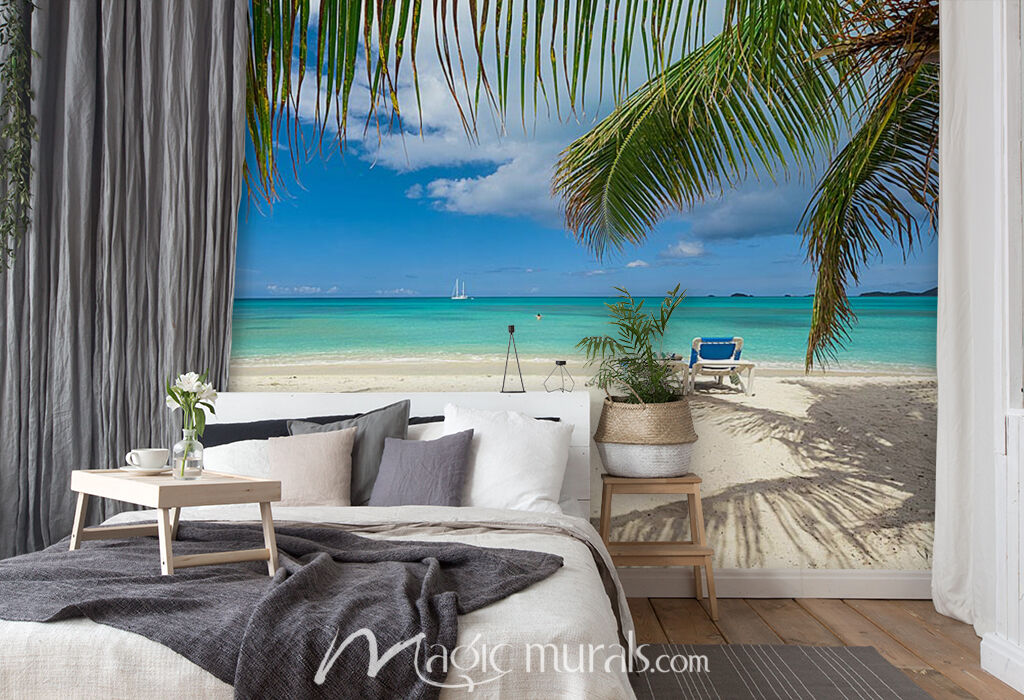 Tropical White Sand Beach Wallpaper Mural by Magic Murals
