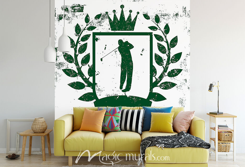 Golf Shield Insignia Wallpaper Mural by Magic Murals