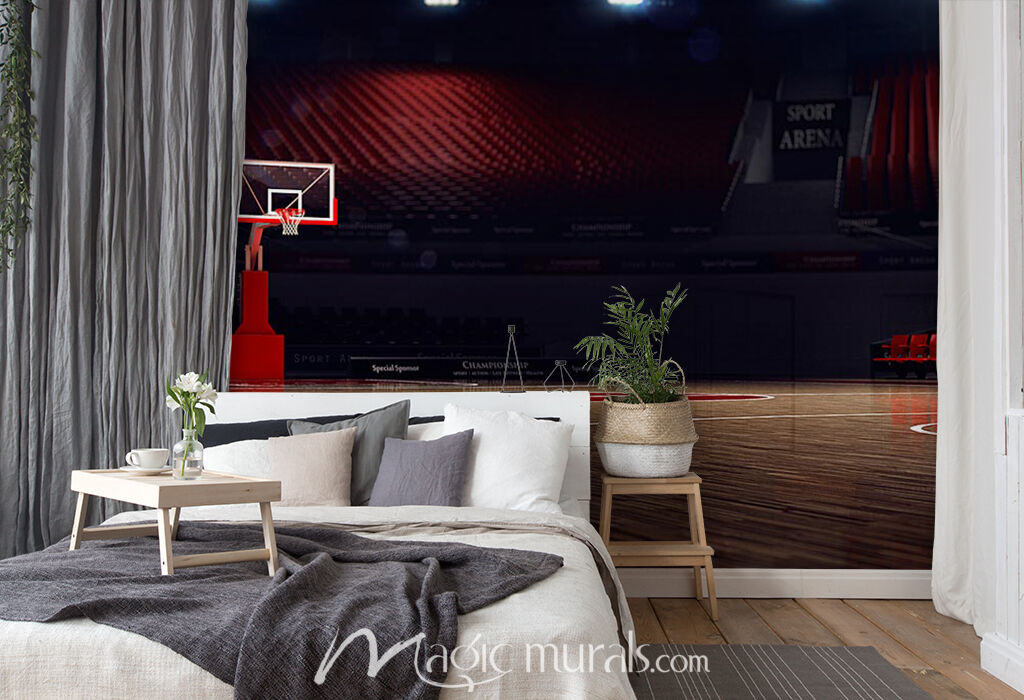 Shiny Basketball Court Wallpaper Mural by Magic Murals