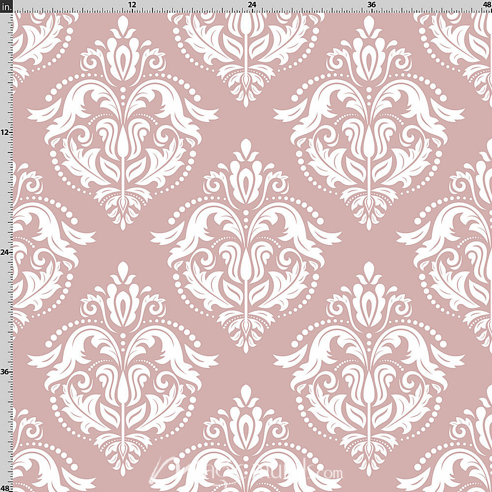 Large Pink Damask Wallpaper Wall Mural by Magic Murals