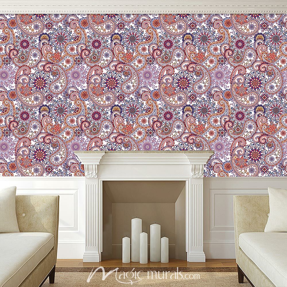 Traditional Paisley Wallpaper Wall Mural by Magic Murals