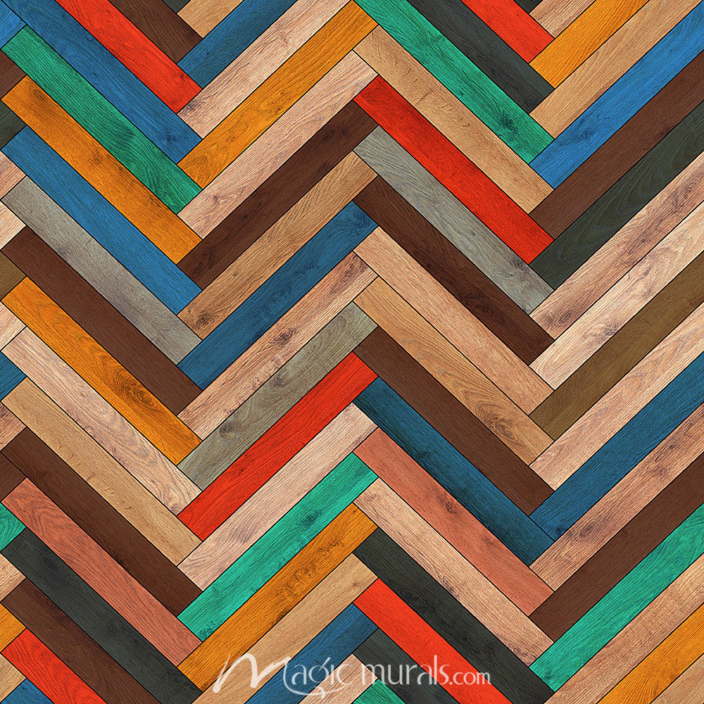 Colorful Parquet Wallpaper Wall Mural by Magic Murals