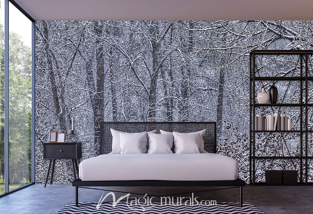 Snowy Tree Mosaic Wallpaper Wall Mural by Magic Murals