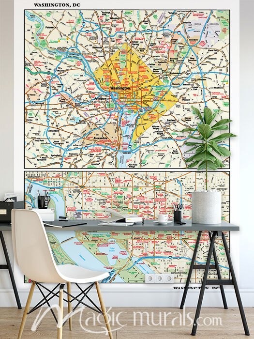 Washington dc wall map