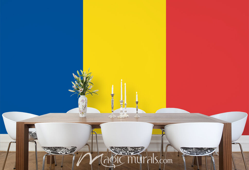 Romania Flag Wallpaper Wall Mural by Magic Murals