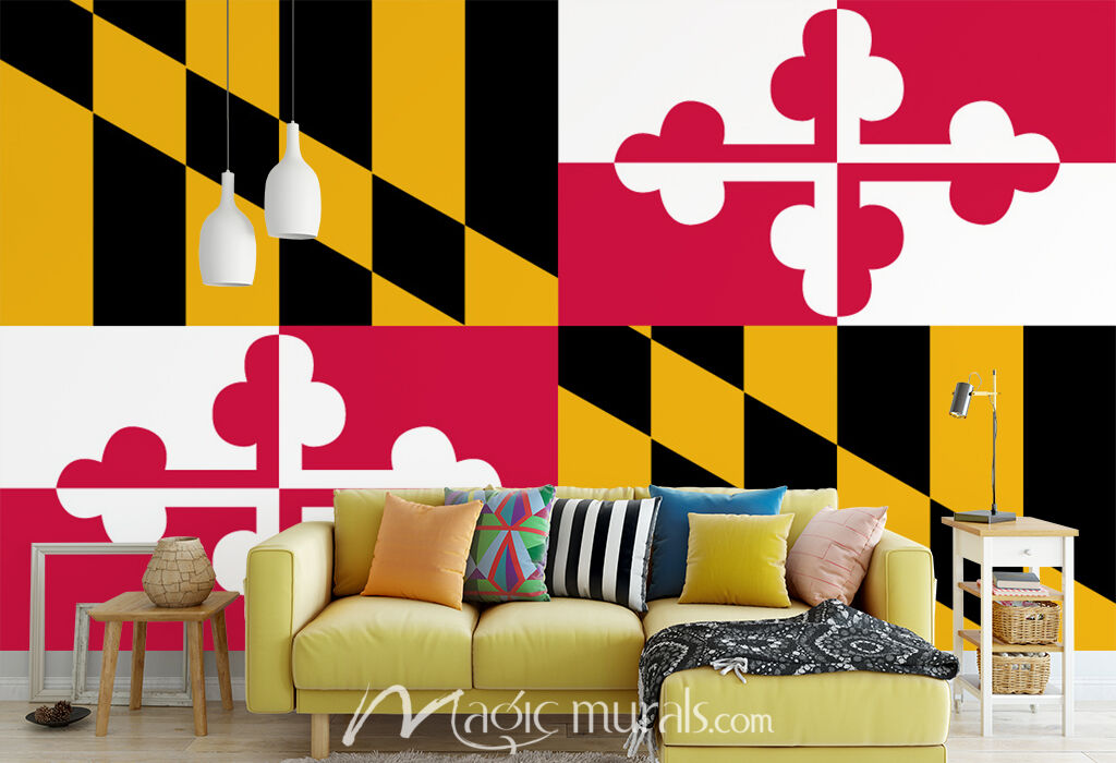 Maryland State Flag Wallpaper Wall Mural by Magic Murals