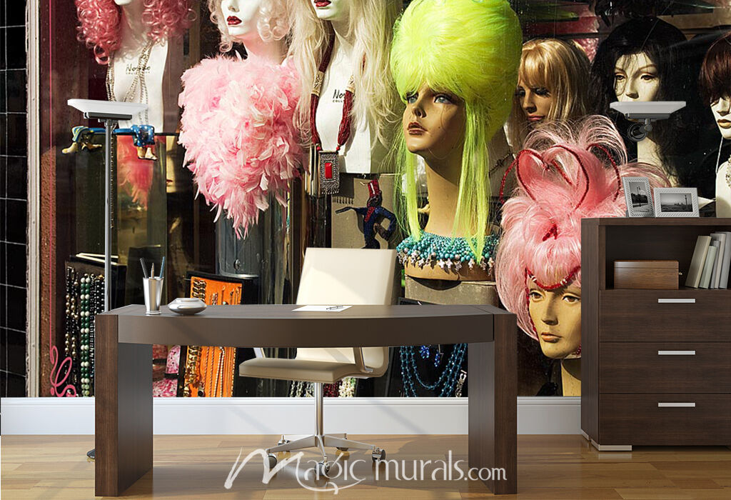 Fashion Wigs Wallpaper Wall Mural by Magic Murals