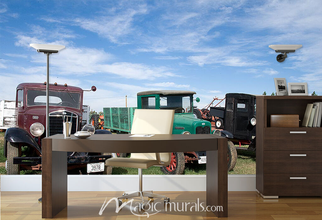 Antique Trucks and Cars Wallpaper Mural by Magic Murals