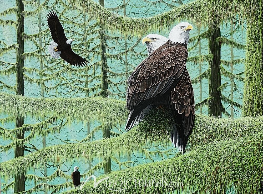 Gathering of Eagles Wallpaper Wall Mural by Magic Murals