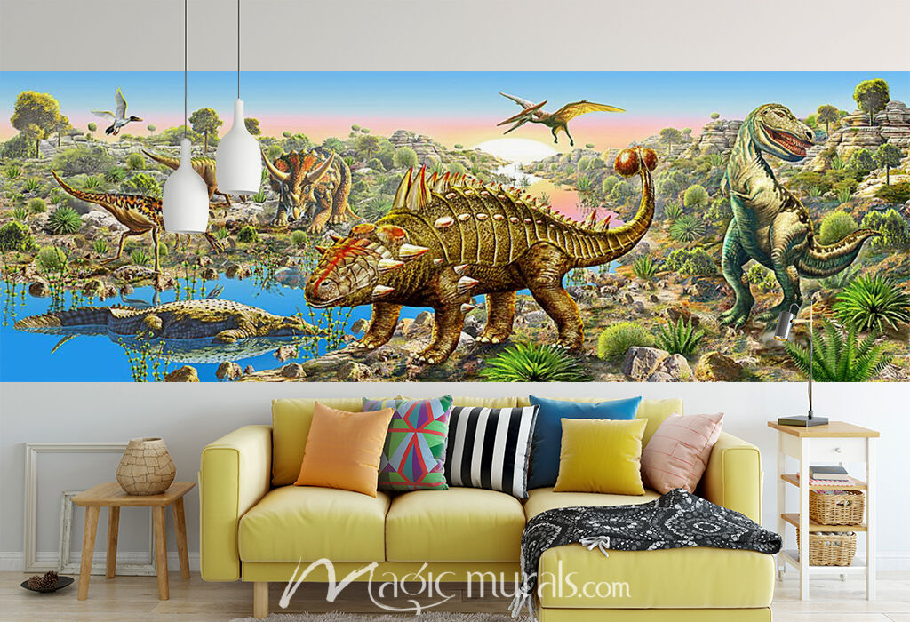 Dinosaur Panorama Wallpaper Wall Mural by Magic Murals