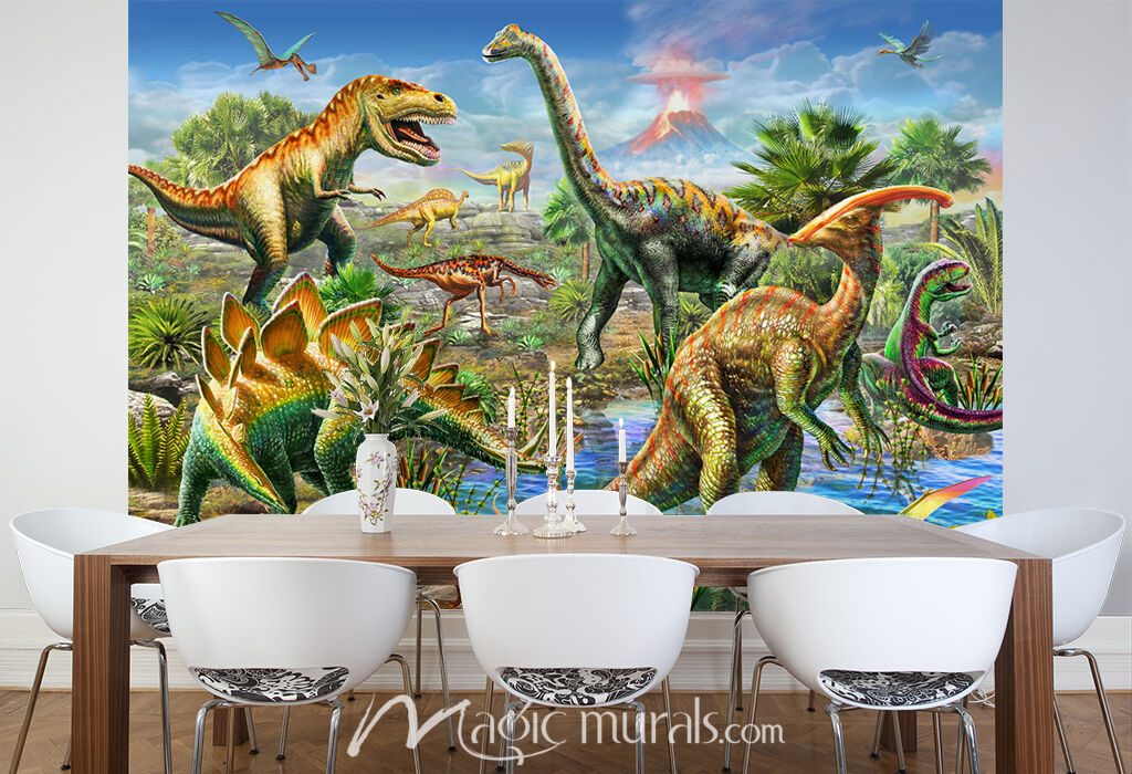 Jurassic Playground Wallpaper Wall Mural by Magic Murals