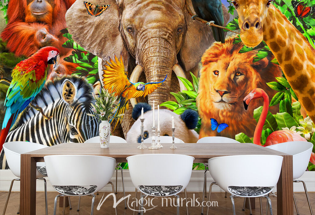 Animals for Kids Wallpaper Wall Mural by Magic Murals
