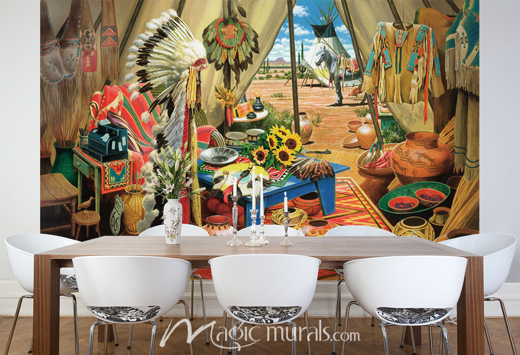Native American Goods Shop Wallpaper Mural by Magic Murals