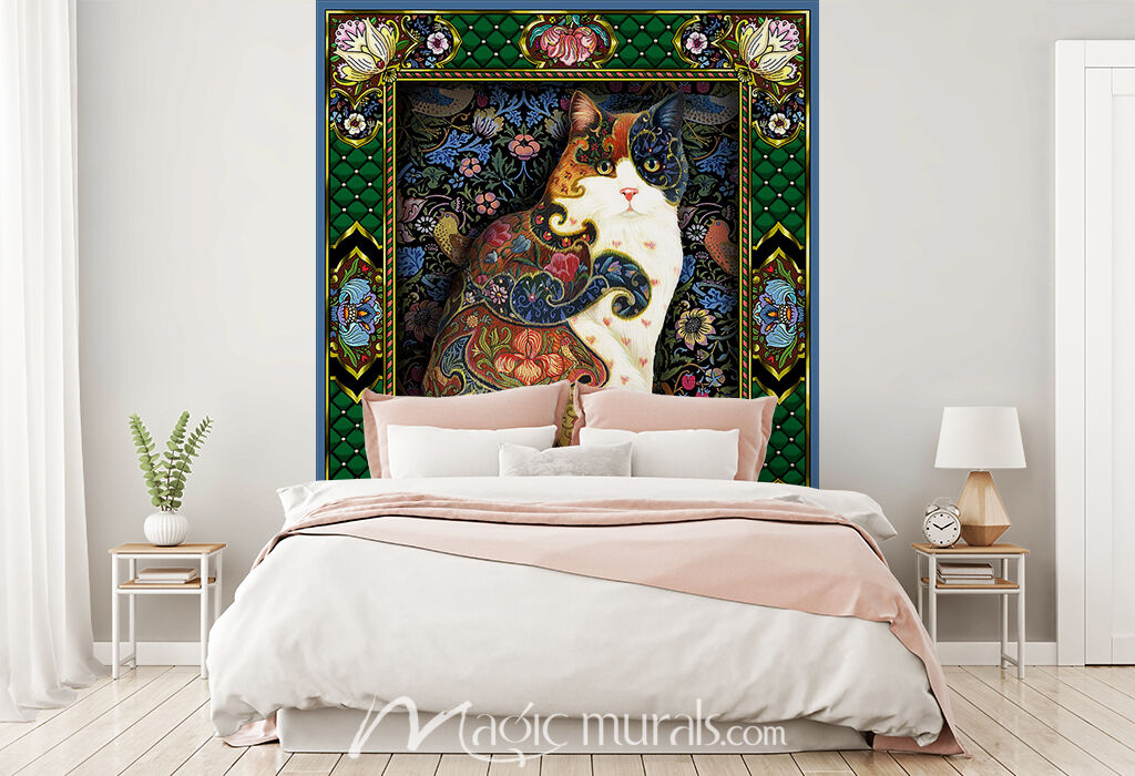 Painted Cat Wallpaper Wall Mural by Magic Murals