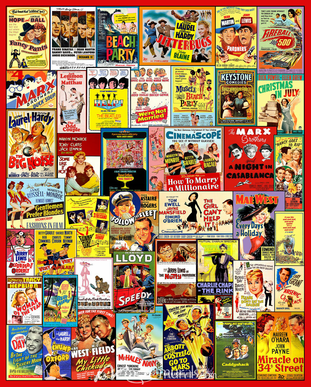 Vintage Comedy Film Posters Wallpaper Mural by Magic Murals