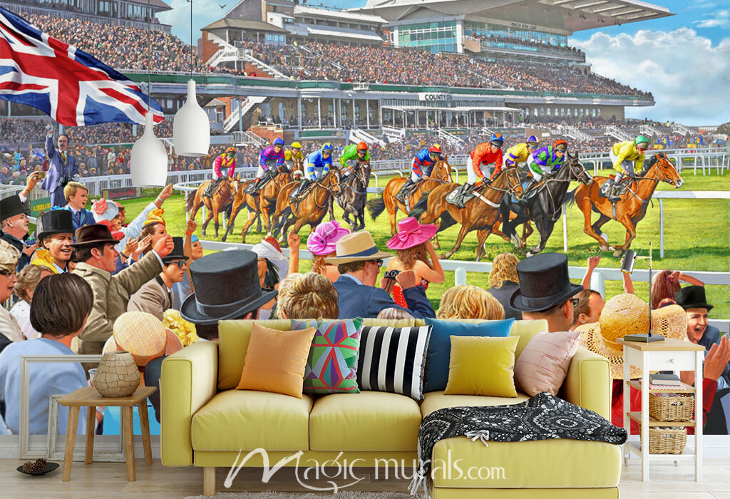 Horse Race Wallpaper Wall Mural by Magic Murals