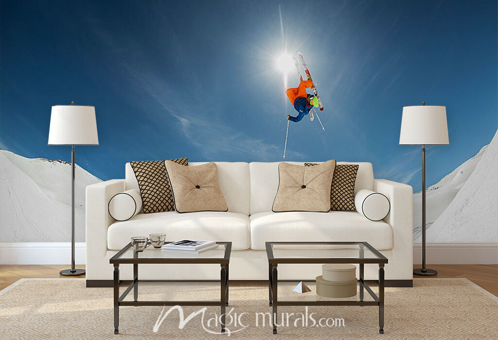 Backcountry Ski Kicker Wallpaper Mural by Magic Murals