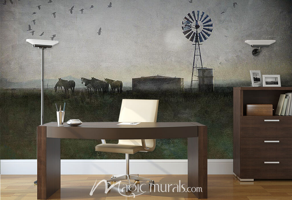 Farm Windmill Wallpaper Wall Mural by Magic Murals