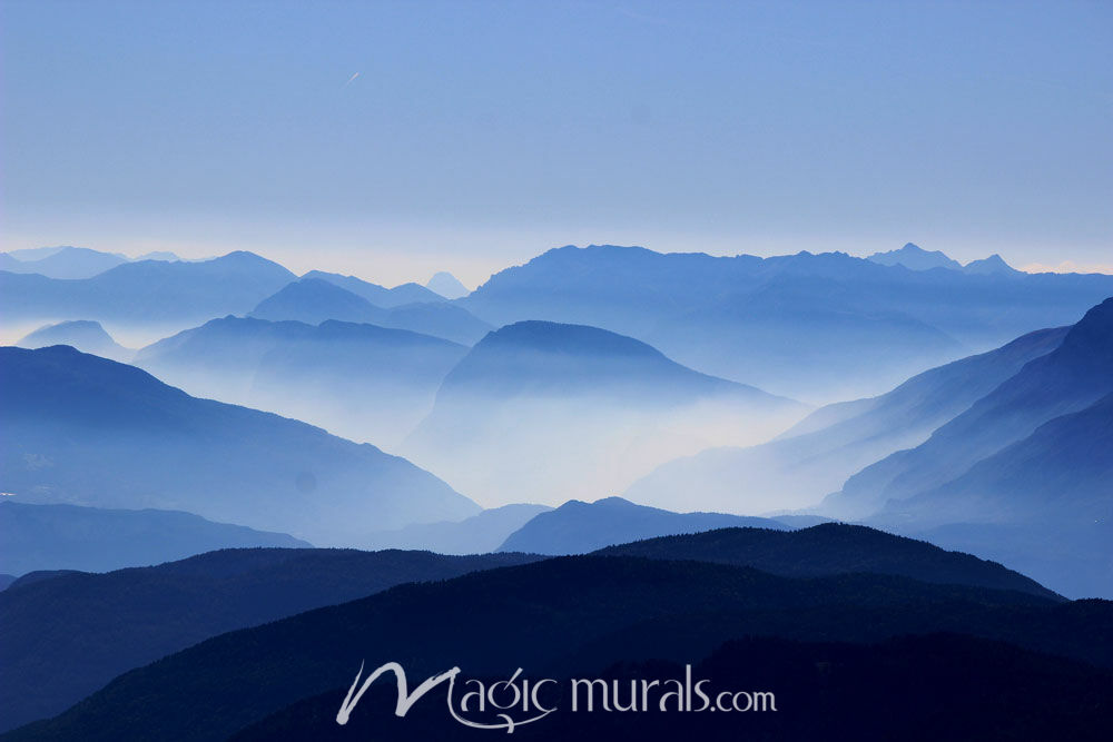 Blue Mountain Gradient Wallpaper Mural by Magic Murals