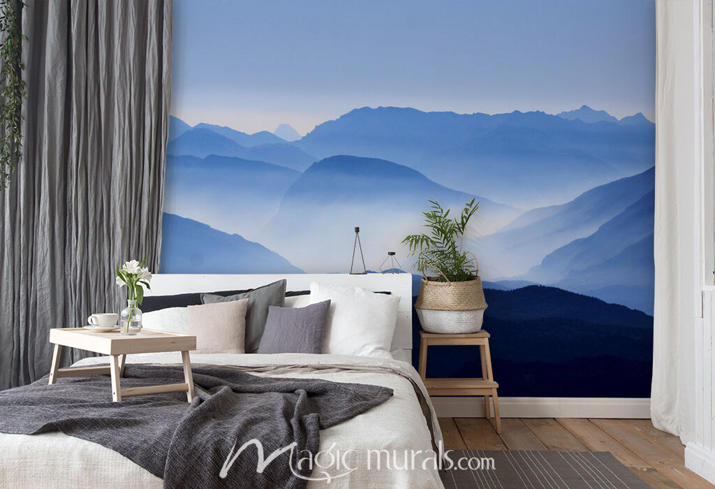 Blue Mountain Gradient Wallpaper Mural by Magic Murals