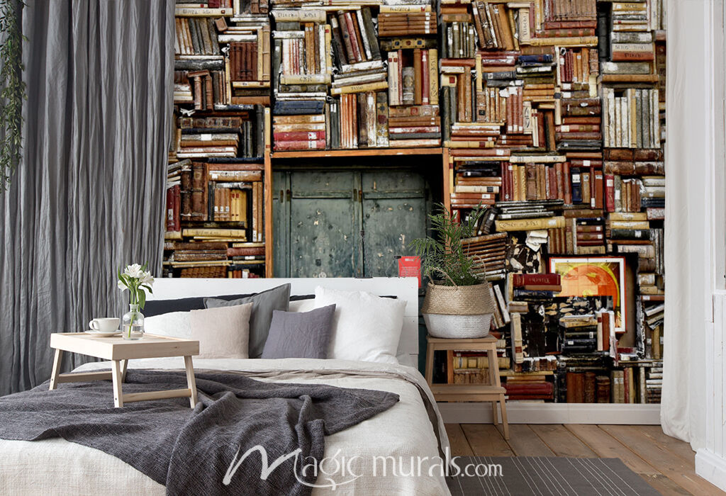 The Book Wall Wallpaper Wall Mural by Magic Murals