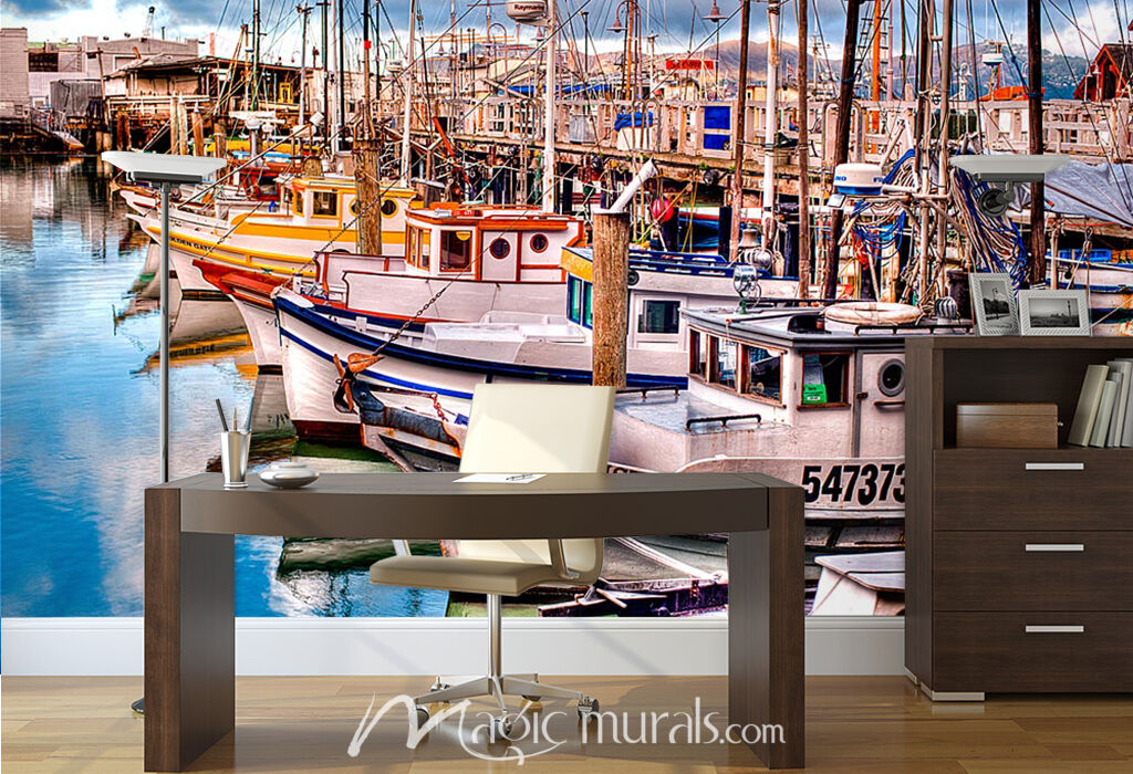 The Boats of Fisherman's Wharf Mural by Magic Murals