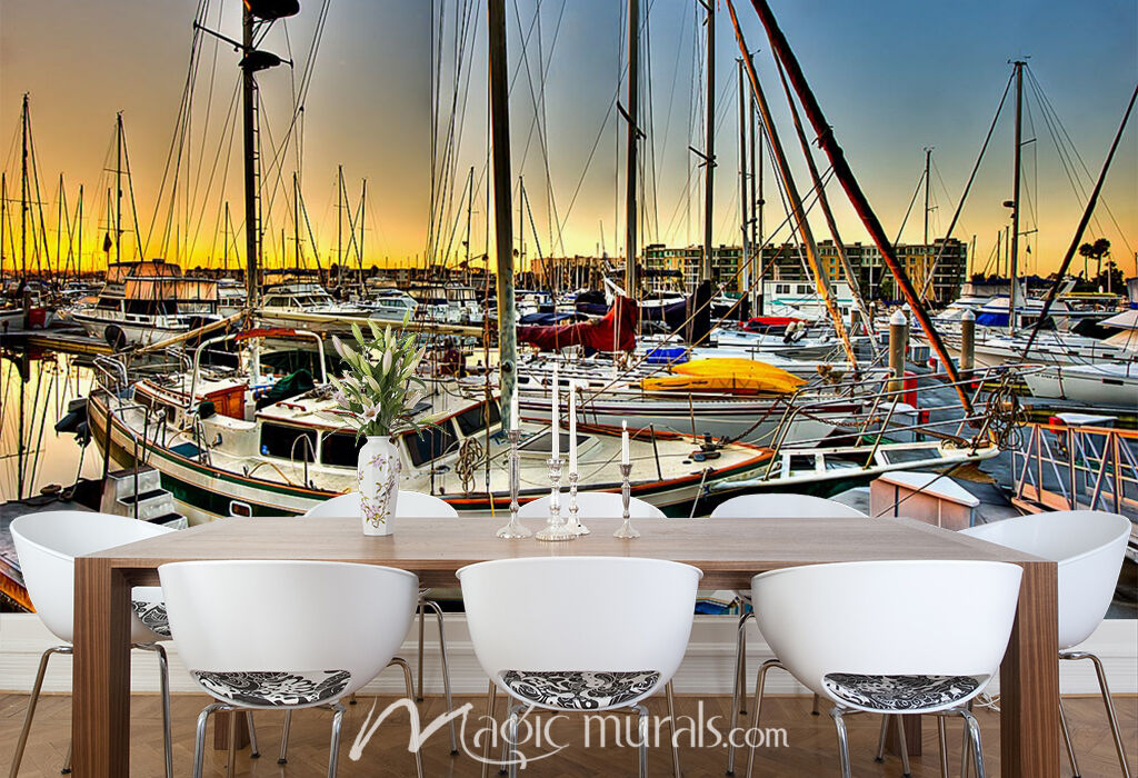 Marina Sunrise Wallpaper Wall Mural by Magic Murals