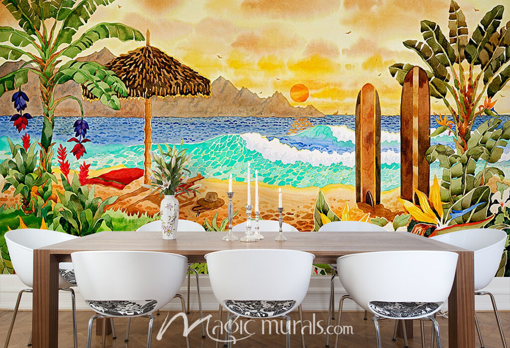 Surfing the Islands Wallpaper Wall Mural by Magic Murals