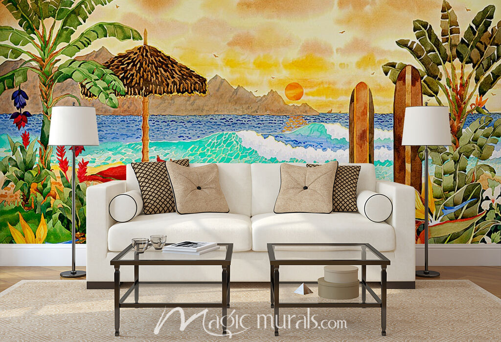 Surfing the Islands Wallpaper Wall Mural by Magic Murals