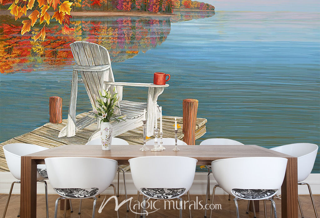 Autumn Lake Wallpaper Wall Mural by Magic Murals