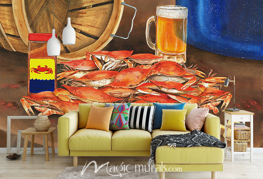 Cooked Crabs Wallpaper Wall Mural by Magic Murals