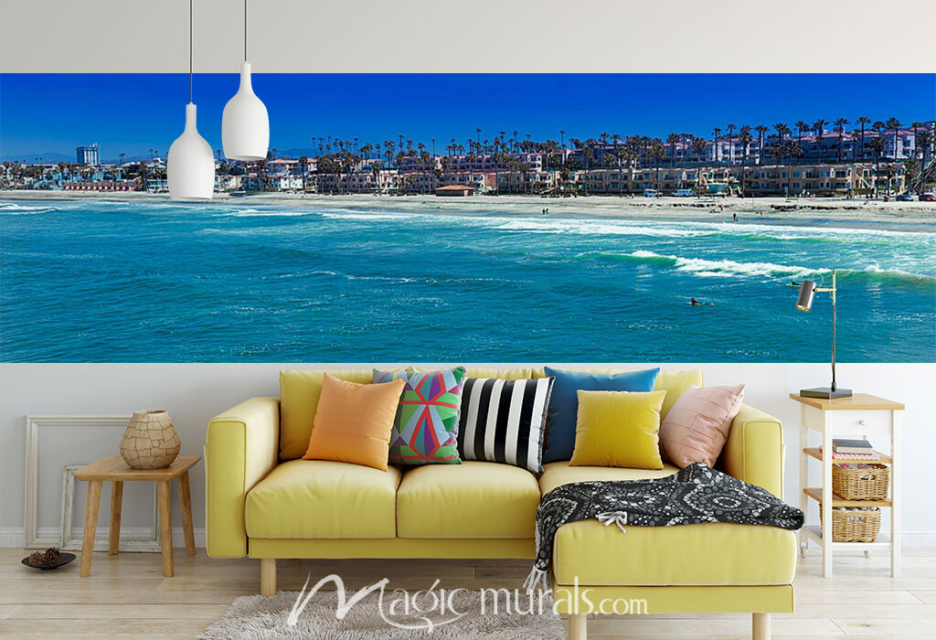 Oceanside Pano Wallpaper Wall Mural by Magic Murals