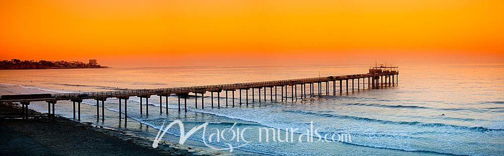 Scripps Pier Wallpaper Wall Mural by Magic Murals