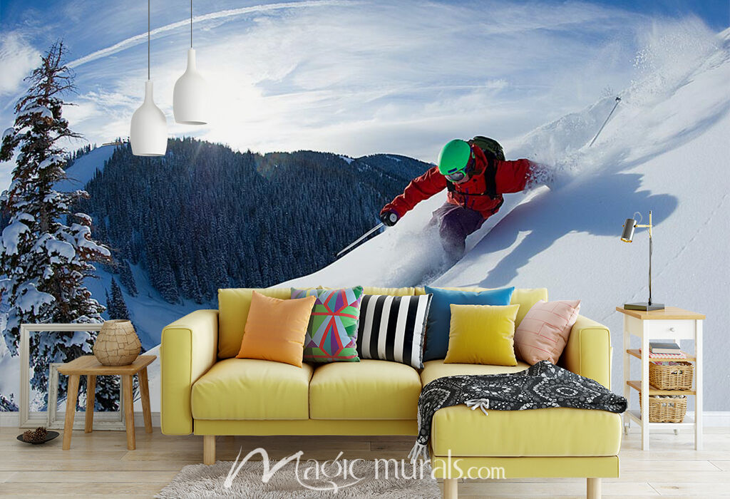 Aspen Skiing Wallpaper Wall Mural by Magic Murals