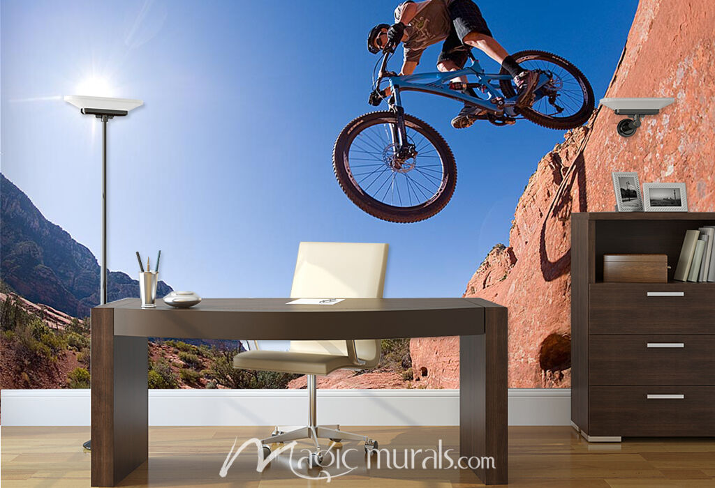 Biking in Desert Mountains Wallpaper Mural by Magic Murals