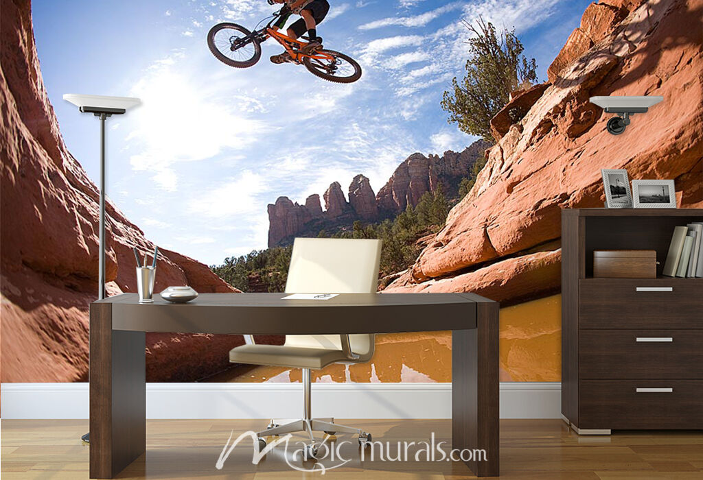 Mountain Biking in Desert Wallpaper Mural by Magic Murals
