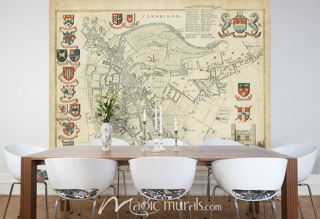 Map of Cambridge Wallpaper Wall Mural by Magic Murals