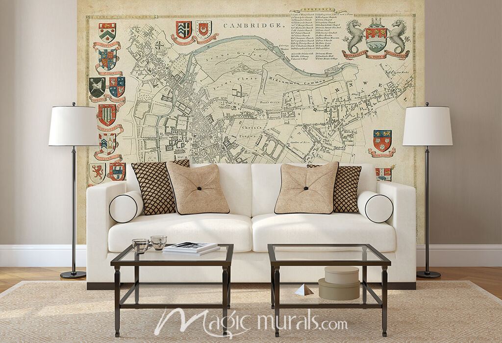 Map of Cambridge Wallpaper Wall Mural by Magic Murals