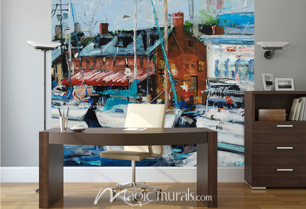 Annapolis Wharf Wallpaper Wall Mural by Magic Murals