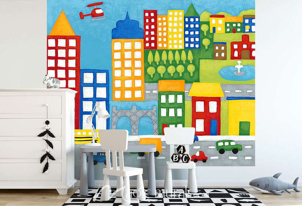 Storybook City Wallpaper Wall Mural by Magic Murals