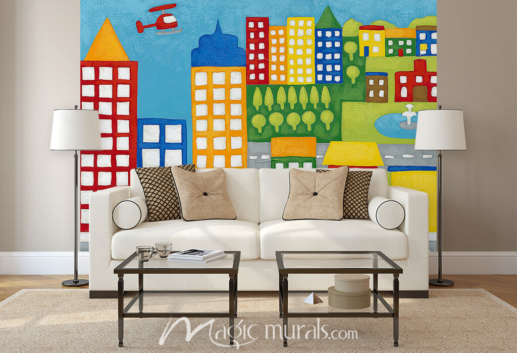 Storybook City Wallpaper Wall Mural by Magic Murals