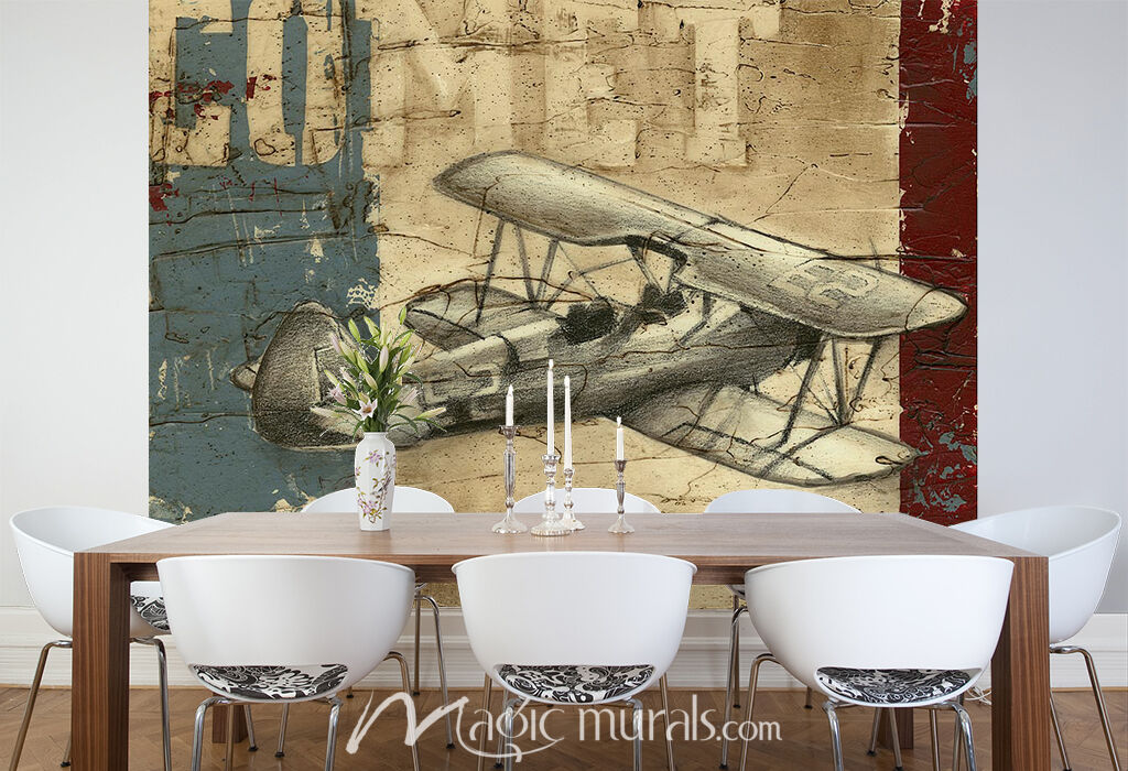 Vintage Aircraft I Wallpaper Wall Mural by Magic Murals