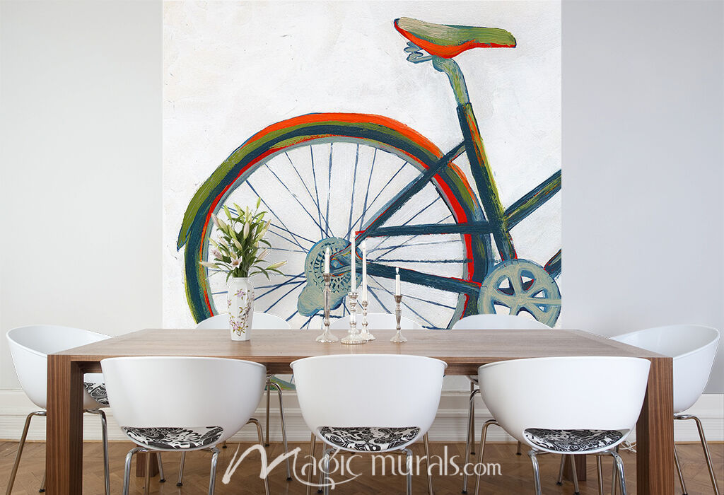 Bicycle Diptych I Wallpaper Wall Mural by Magic Murals