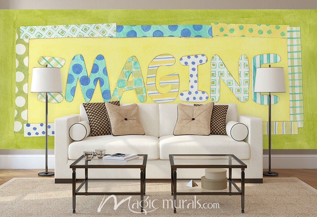 Imagine Word Art Wallpaper Wall Mural by Magic Murals
