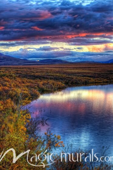Sunset Over Two Moose Lake Wallpaper Mural by Magic Murals
