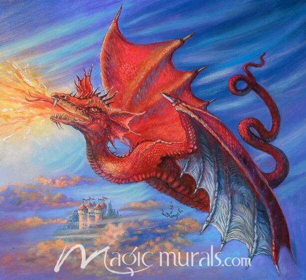 Red Dragon Wallpaper Wall Mural by Magic Murals
