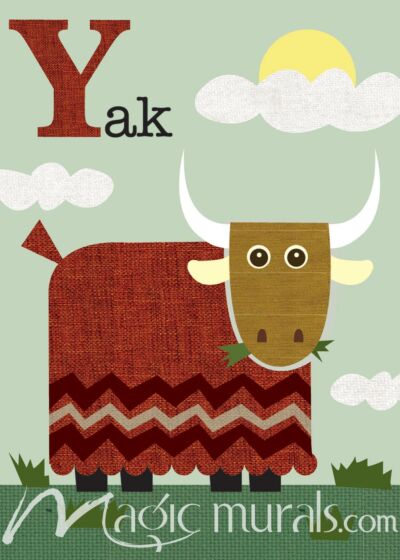 Y is for Yak Wallpaper Wall Mural by Magic Murals