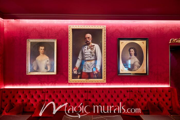 The Red Tea Room Wallpaper Wall Mural by Magic Murals