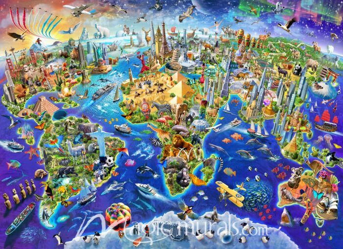 Crazy World Wallpaper Wall Mural by Magic Murals